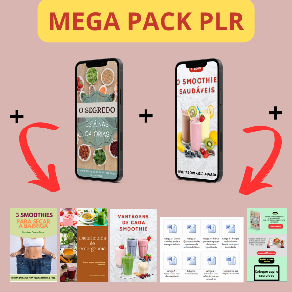 MEGA PACK PLR com 2 ebooks principais prontos para venda + 3 mini e...