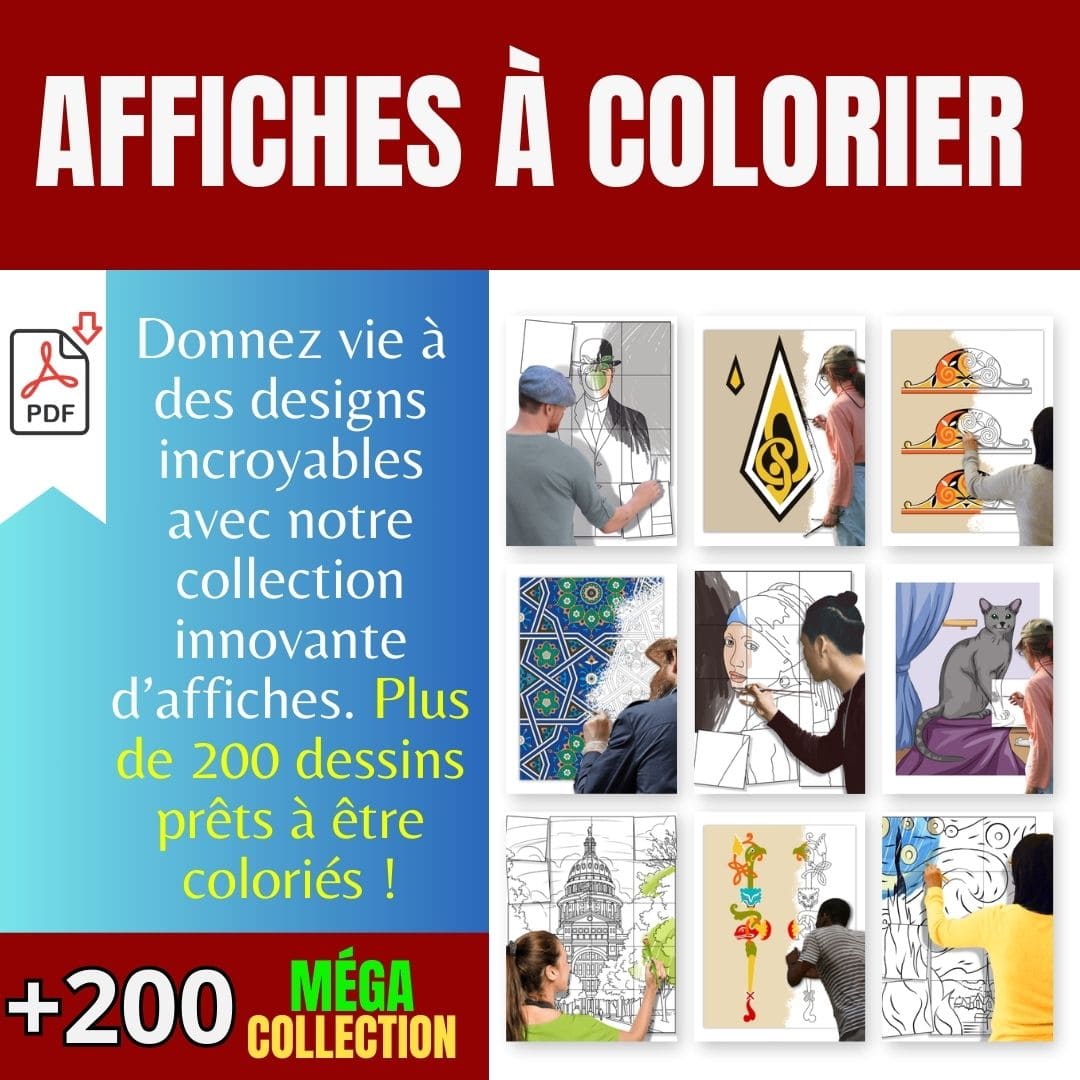 PACK DE 200+ AFFICHES À COLORIER EN PDF IMPRIMABLE 💥