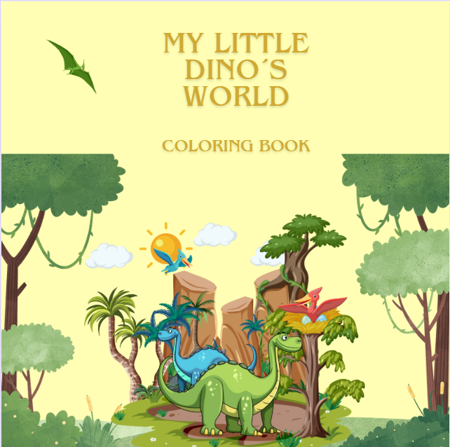 Coloring book for children aged 2 to 5 years old featuring dinosaur...