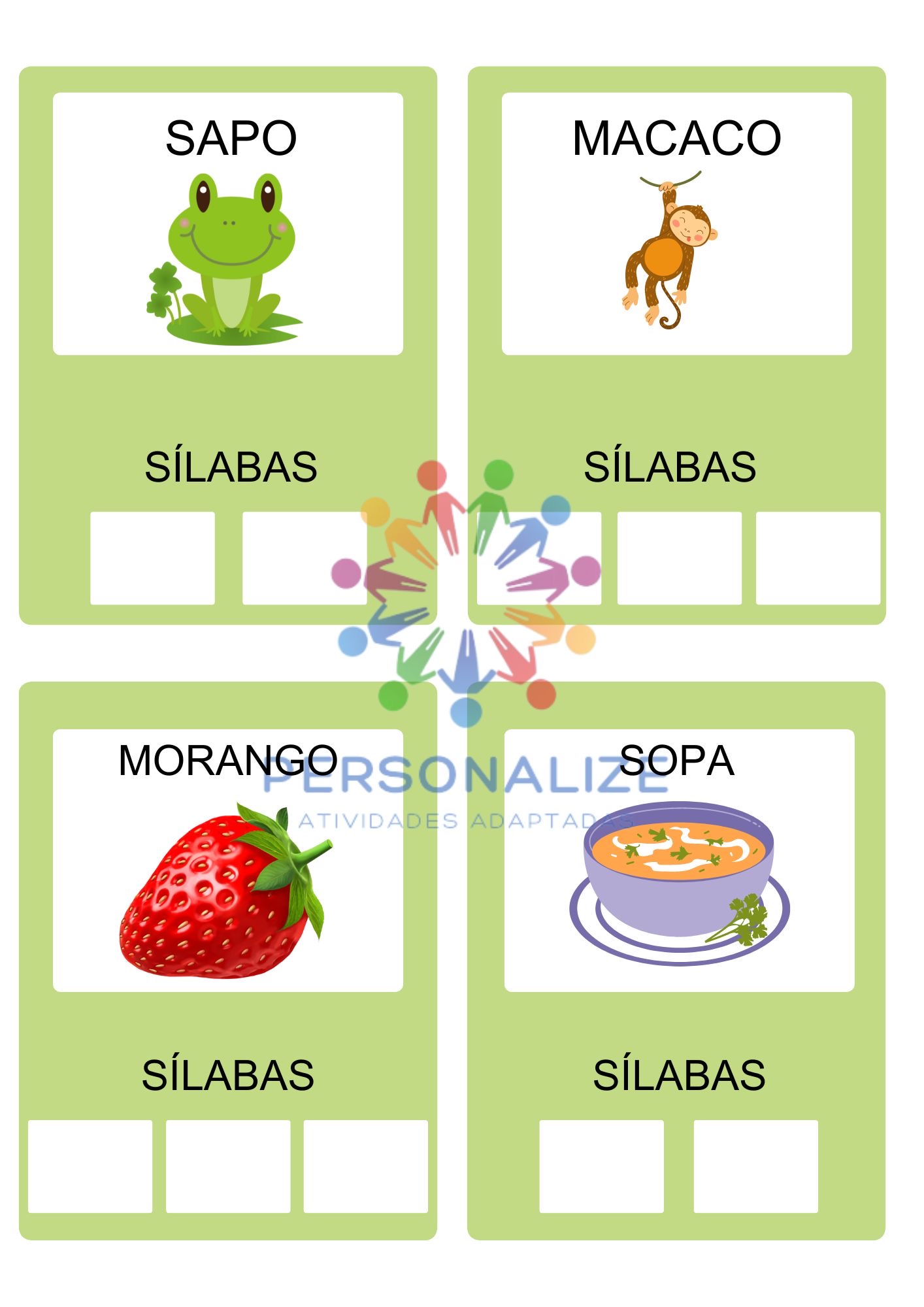 Cards das Sílabas - Personalize Atividades Adaptadas | Hotmart