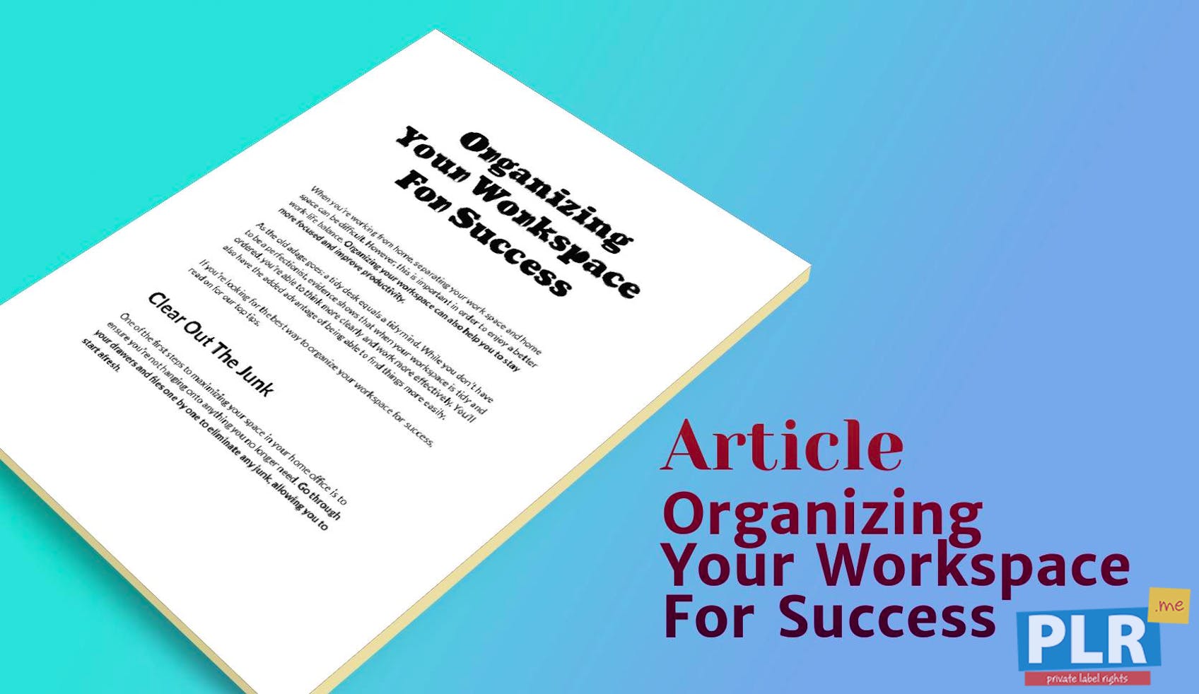 Organizing Your Workspace For Success