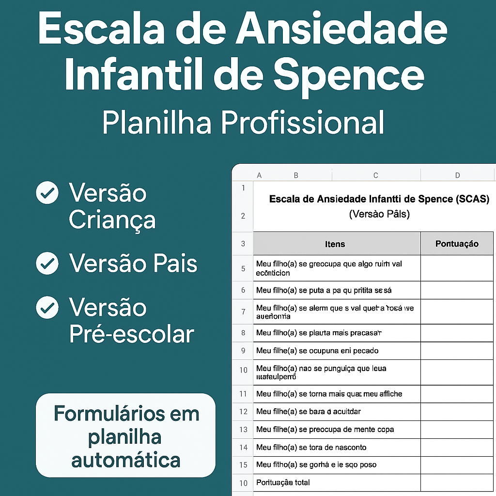 Escala de Ansiedade Infantil de Spence (SCAS) + Versão Pais + Versã...