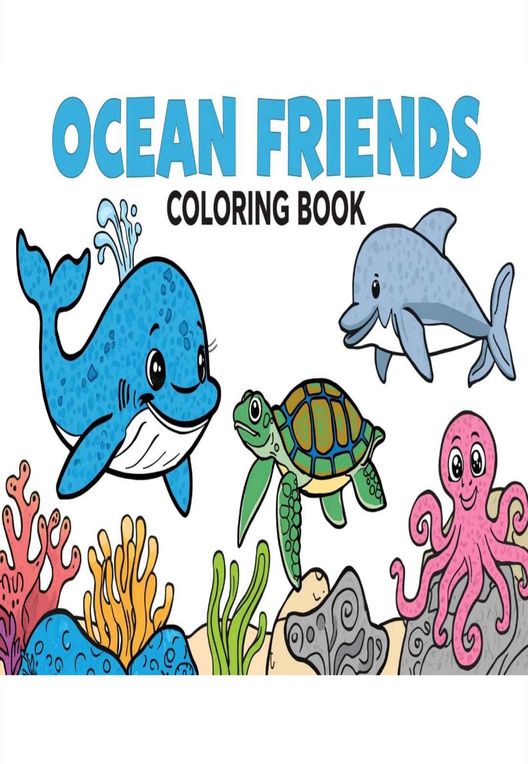 Libro para colorear de animales marinos para niños pequeños | Hotmart