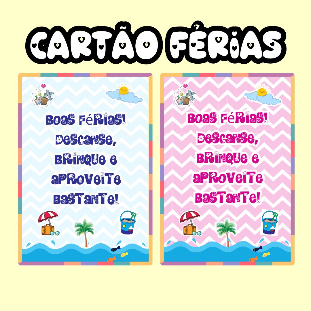 Lindo cartão Boas Férias - ESPAÇO VENDAS DE MATERIAIS DIGITAIS