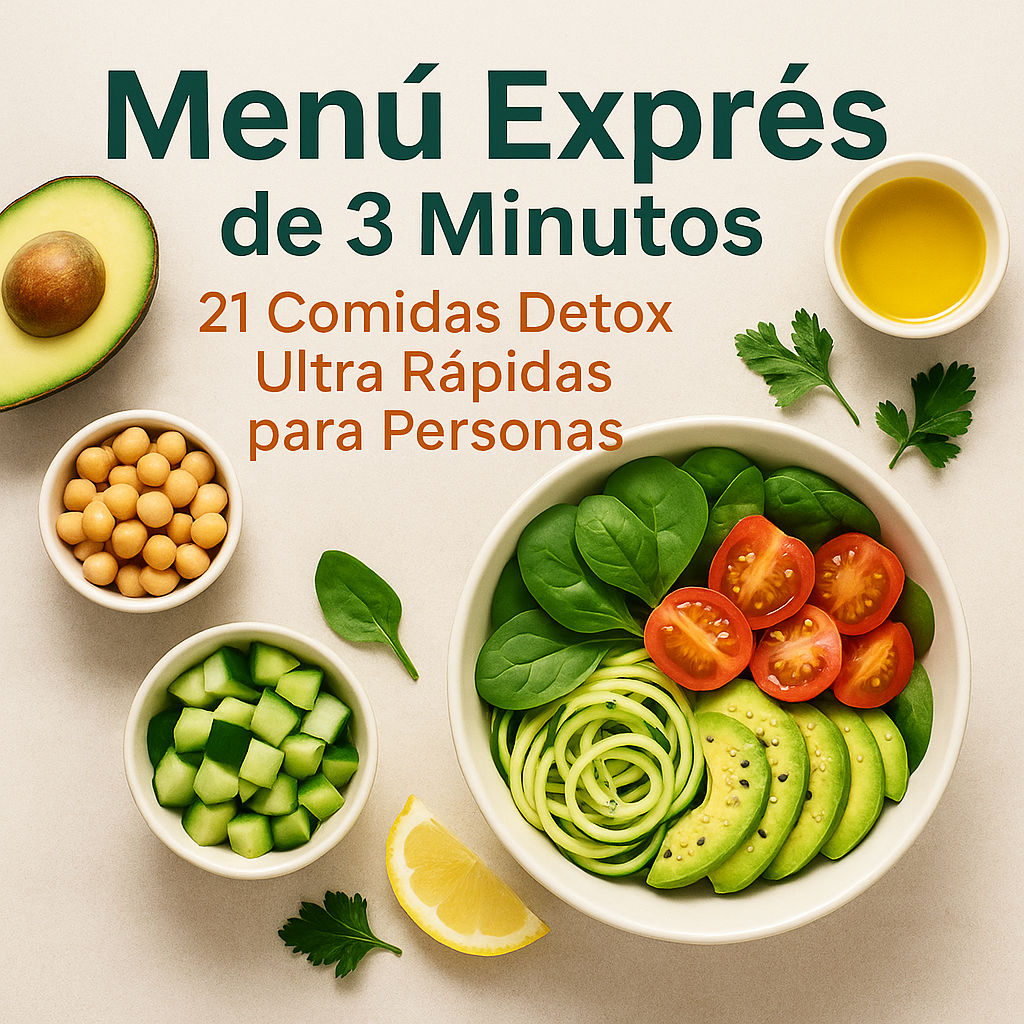 Menu Expres de 3 Minutos 21 Comidas Detox Ultra Rapidas para Person...
