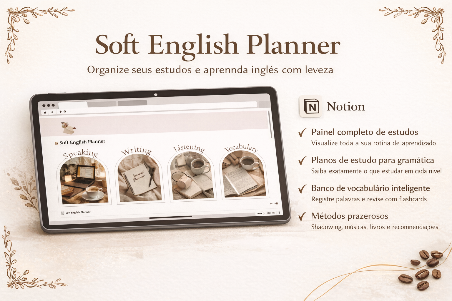 Soft English Planner | Organize seus estudos e aprenda inglês com l...