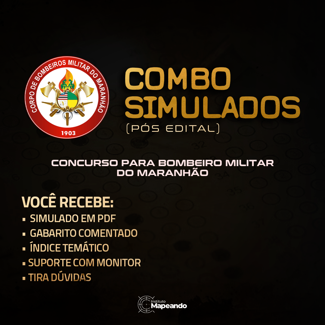 COMBO DE SIMULADOS - CBMMA (PÓS EDITAL) - Instituto Mapeando | Hotmart