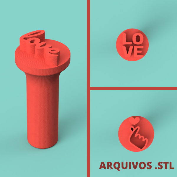 Arquivo STL - Carimbos para Brigadeiro - Tema Apaixonados