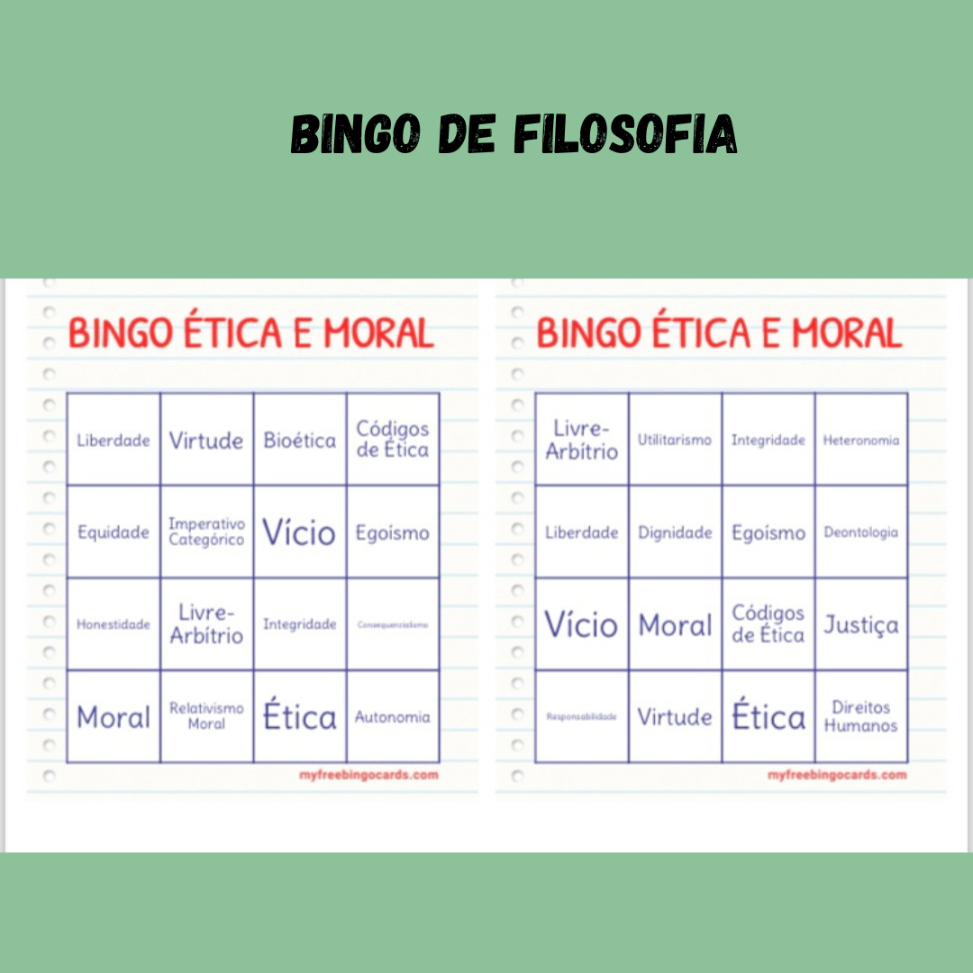 BINGO FILOSOFIA - MORAL E ÉTICA - MD PEDAGÓGICO | Hotmart