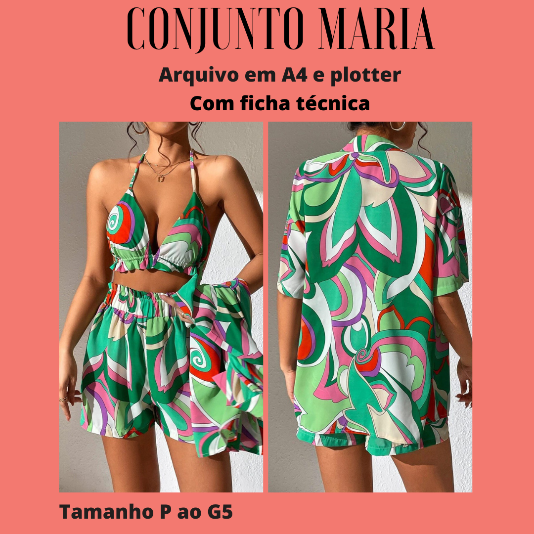 Molde Conjunto Maria - Molde em PDF Carol | Hotmart