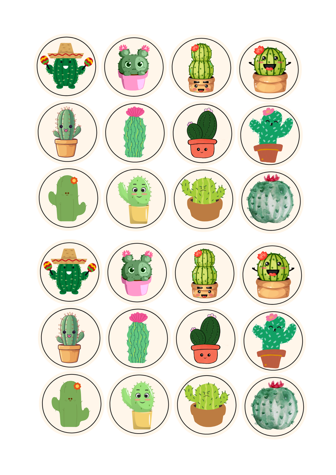 Pack de stickers cactus – Stickers digitaux à télécharger et imprim...