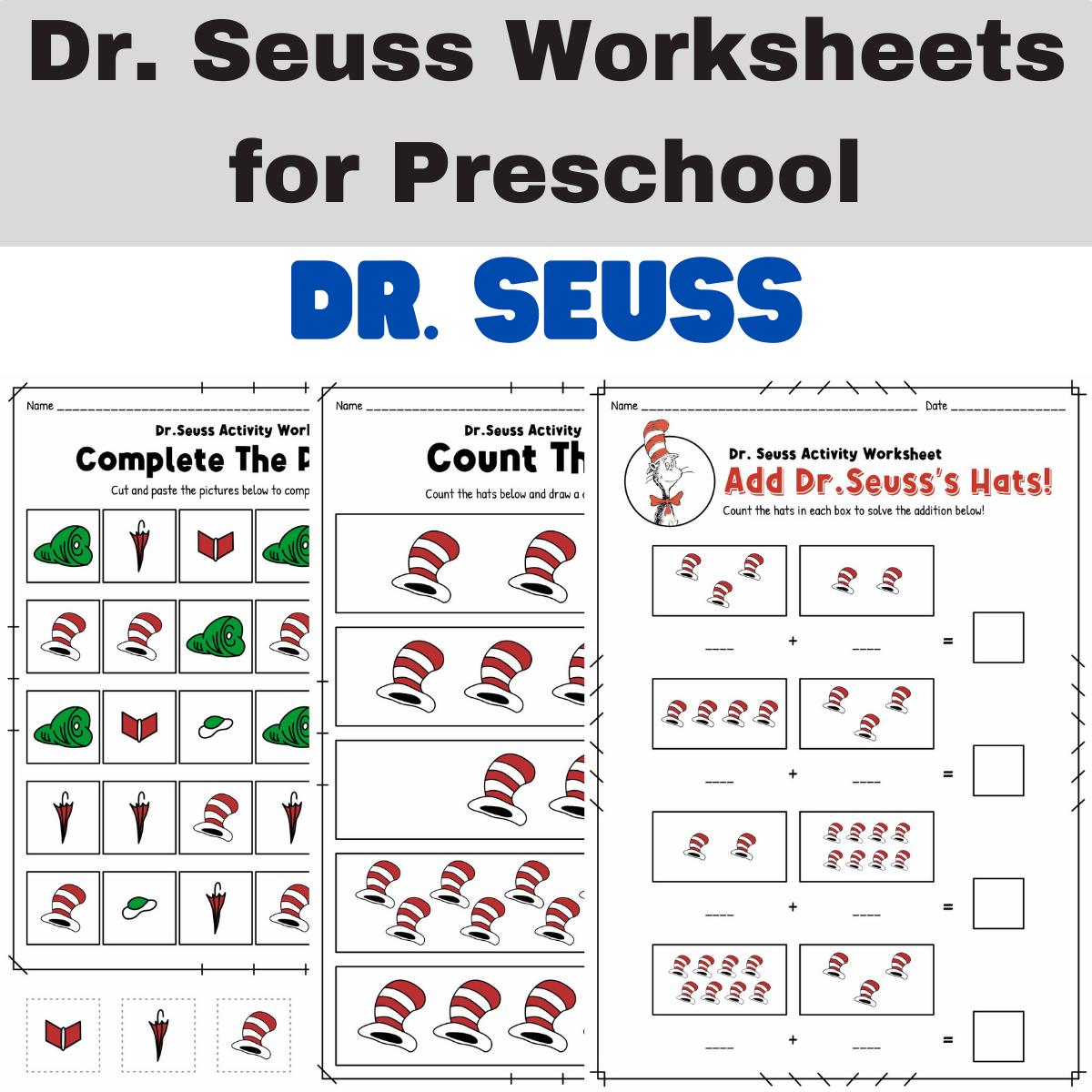 Dr. Seuss Worksheets for Preschool