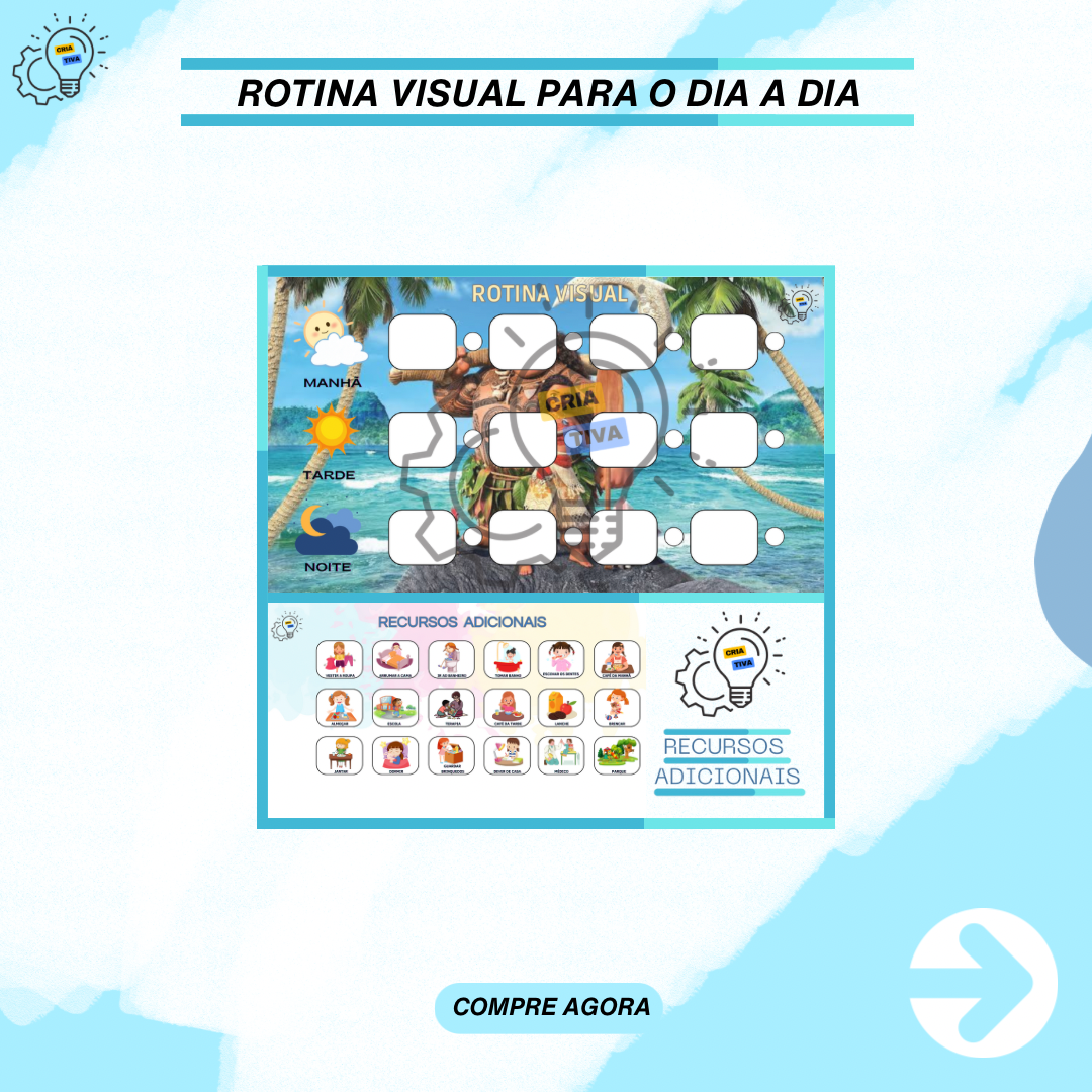 ROTINA VISUAL ATIVIDADES DO DIA A DIA - MOANA - CRIATIVA APOIOS VIS...