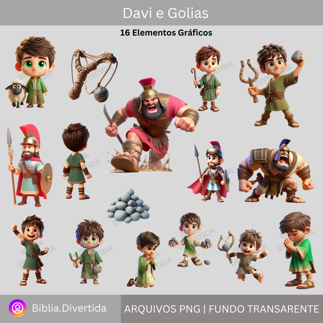 Davi e Golias - Cliparts - Bíblia