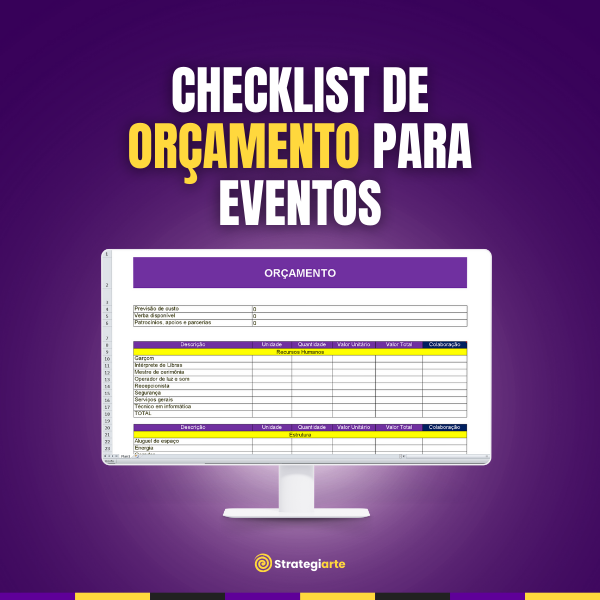 Checklist de Orçamento Para Eventos - Strategiarte | Hotmart