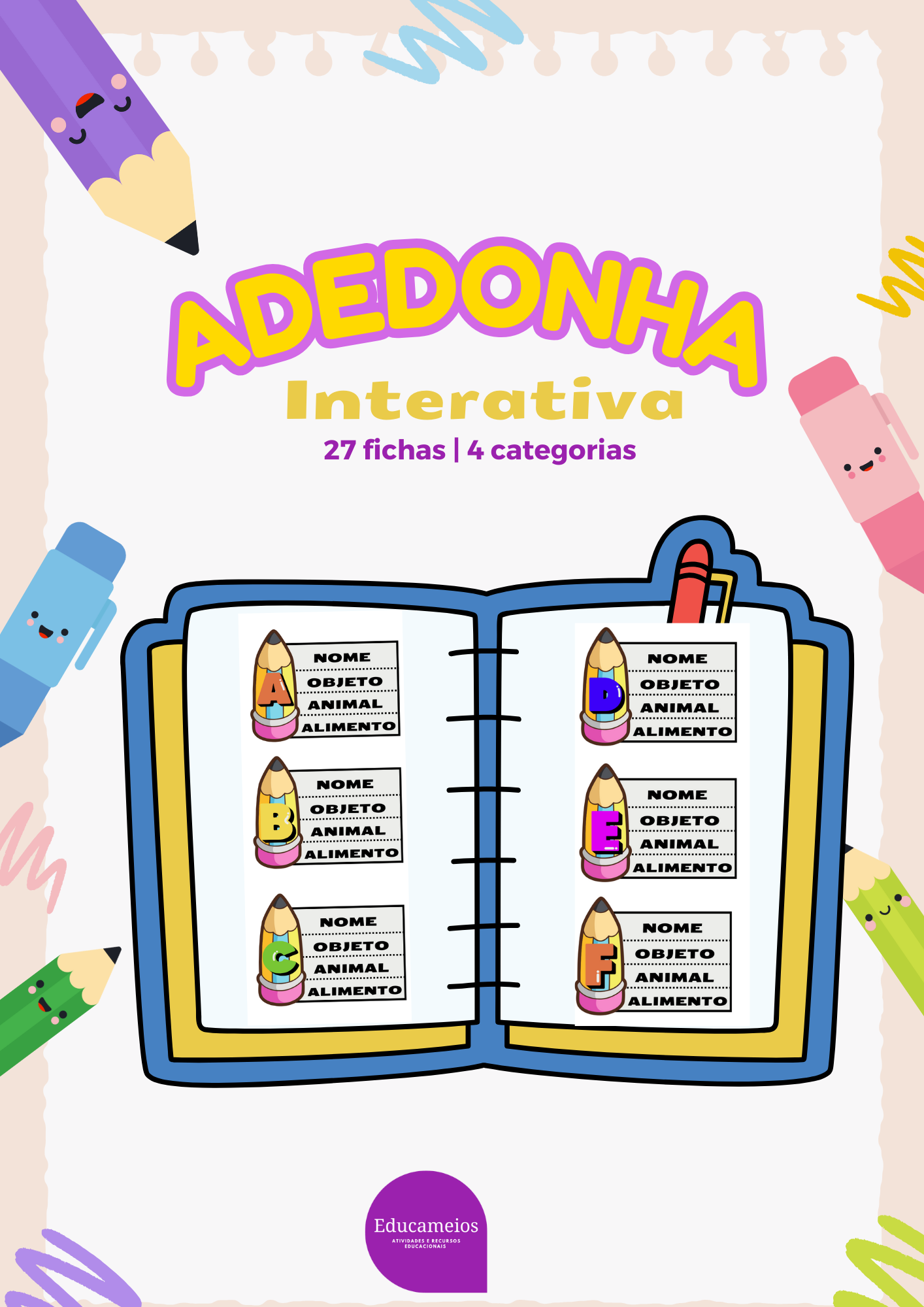 Adedonha Interativa – Fichas para o Caderno - Ana Valeria da Carval...