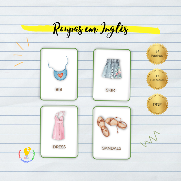 Flashcards - Roupas em Inglês