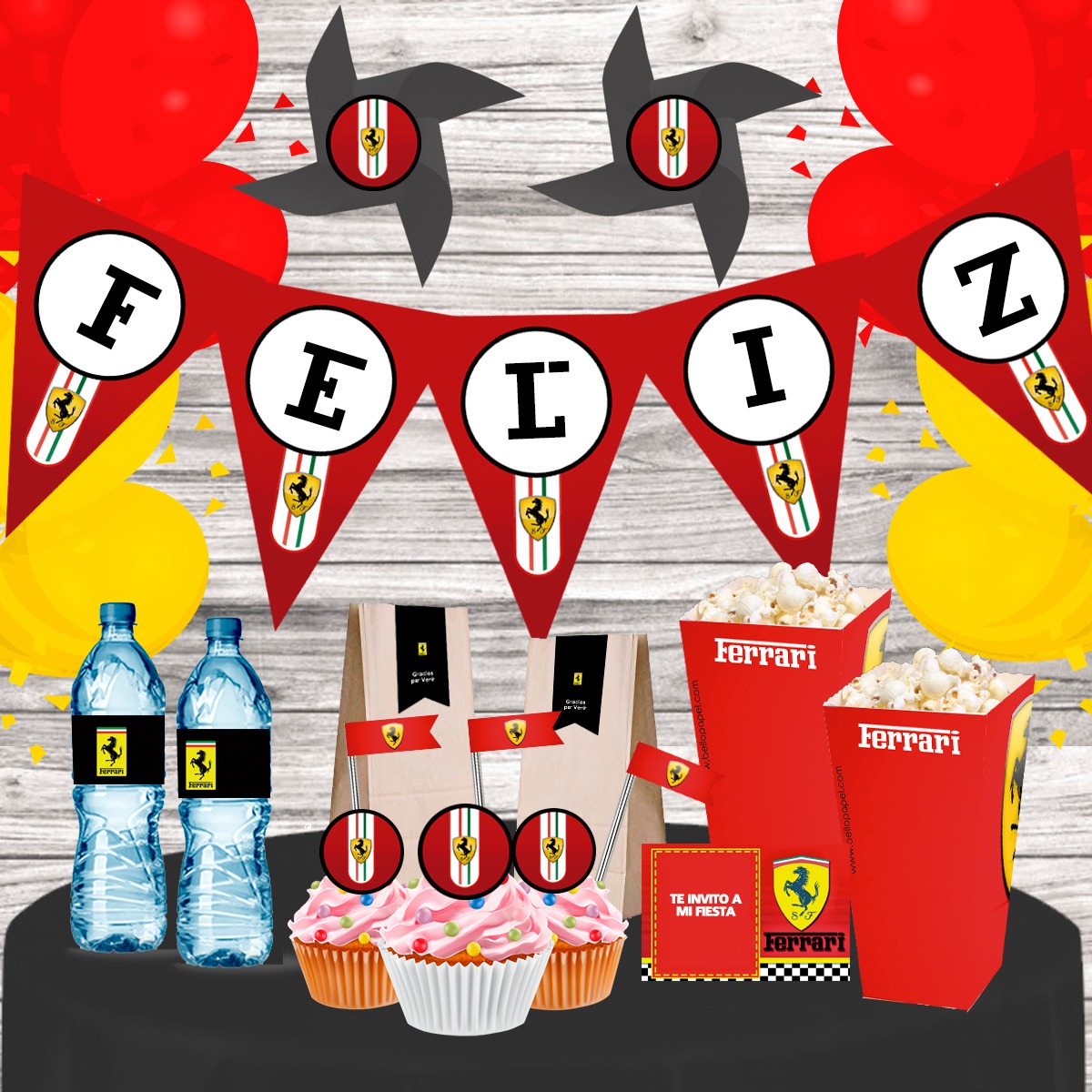 Kit Imprimible Ferrari Candy Bar Personaliza tu Fiesta (PDF) - Bell...