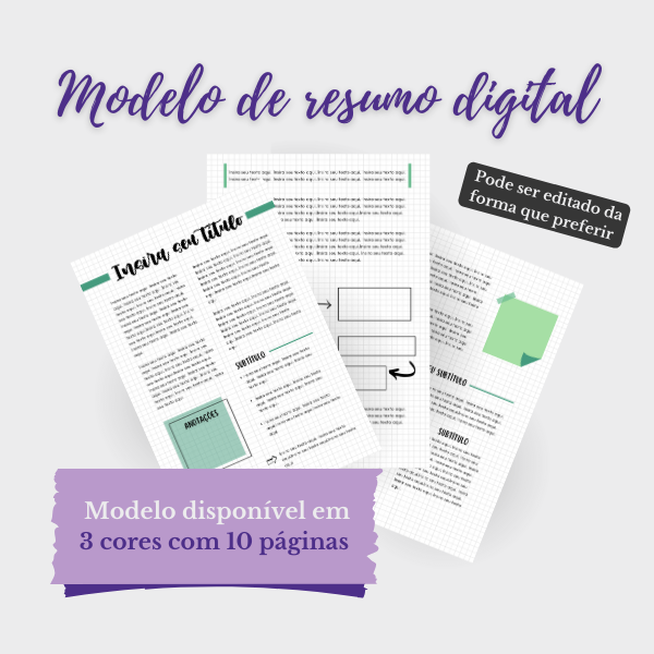 Modelo de Resumo Digital - Thais Cristina | Hotmart
