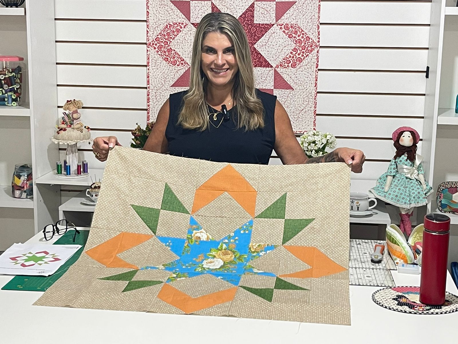 Projeto Estrela de 8 Pontas - Luz Patchwork | Hotmart