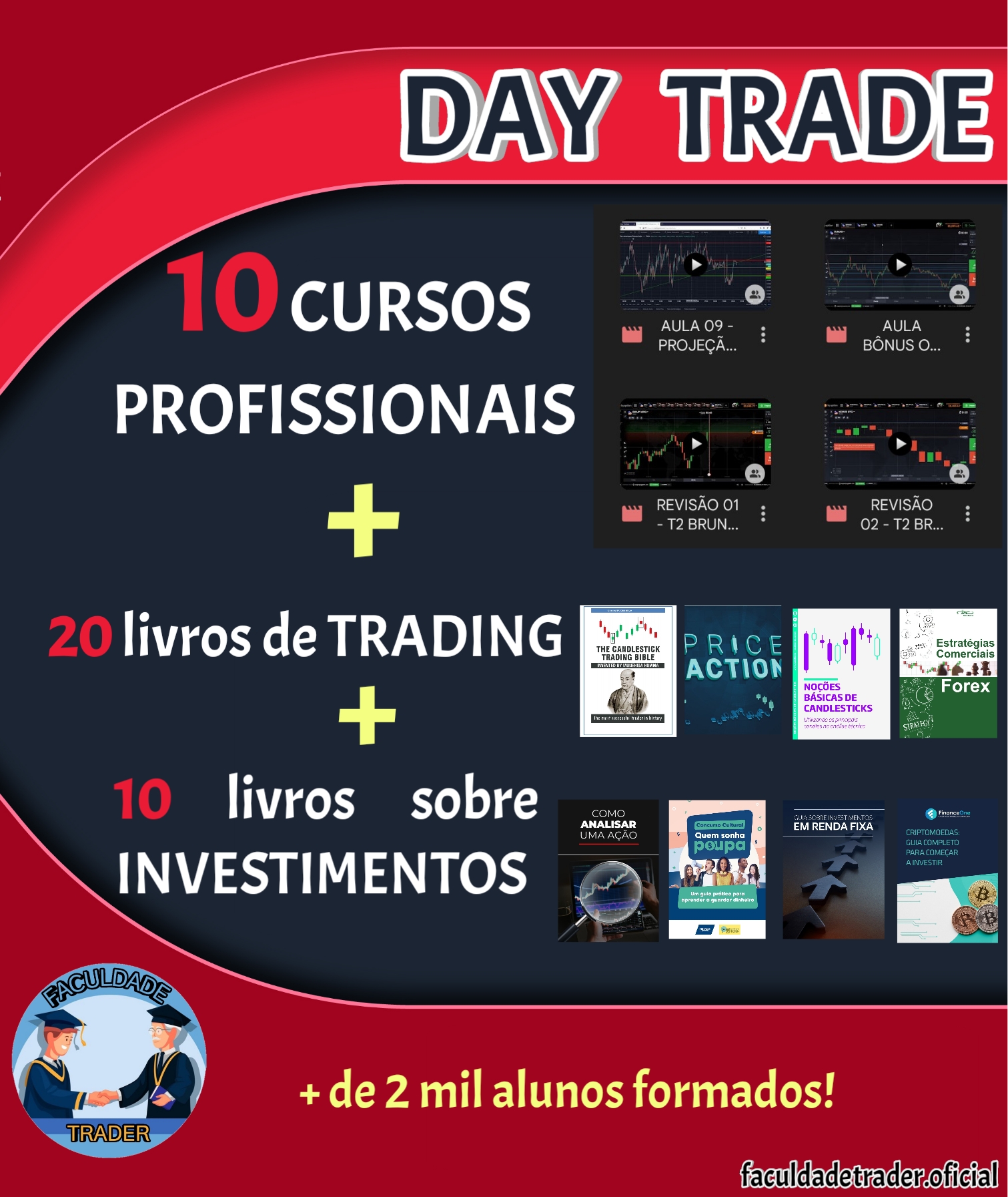 10 CURSOS Day Trade +20 livros profissionais com bônus de +10 livros de ...