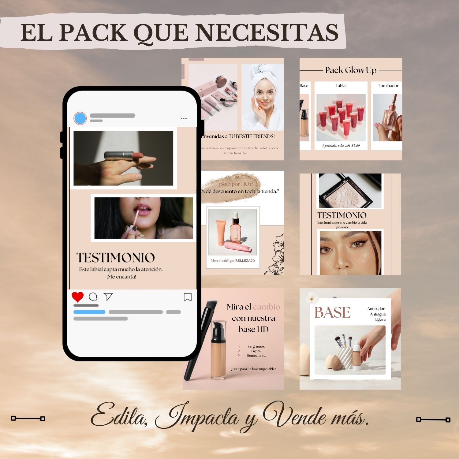 Mega Pack de 10 Plantillas Virales: Diseña, Impacta y Vende en Rede...