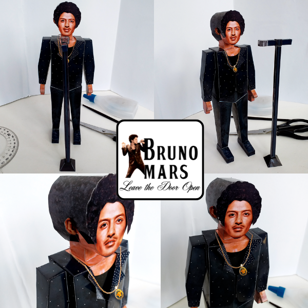 Bruno Mars (Silk Sonic em Las Vegas (2022)) - Boneco de papel paper...