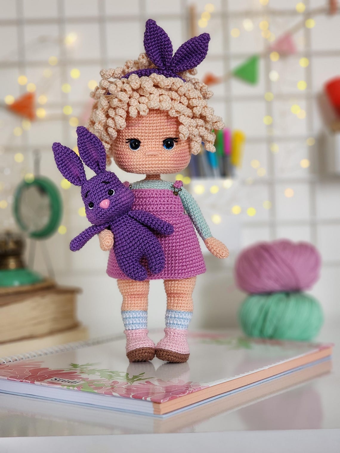 Claudia Doll & Lily the Rabbit, English Crochet Pattern - Magical L...