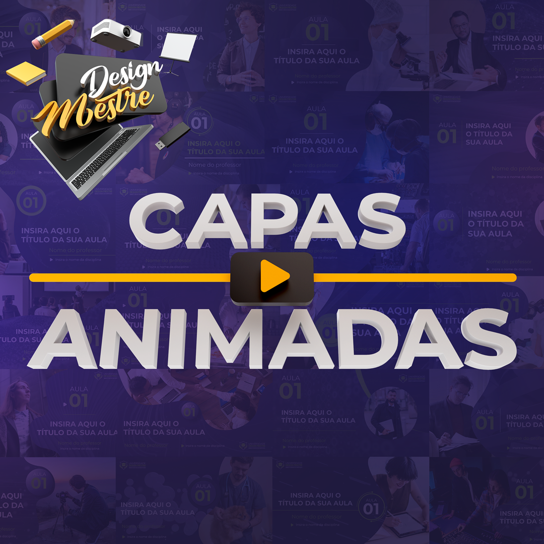 Capas editáveis em PowerPoint com fundos animados em vídeo - Design...