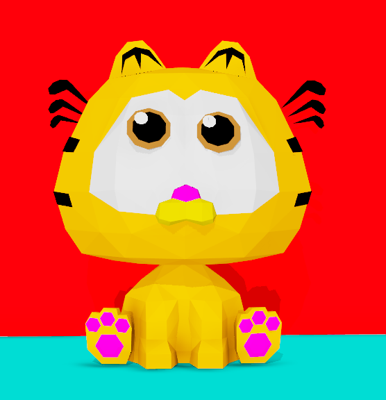 Garfield Baby Wobble, Modelo Papercraft para armar - PaperFloppa