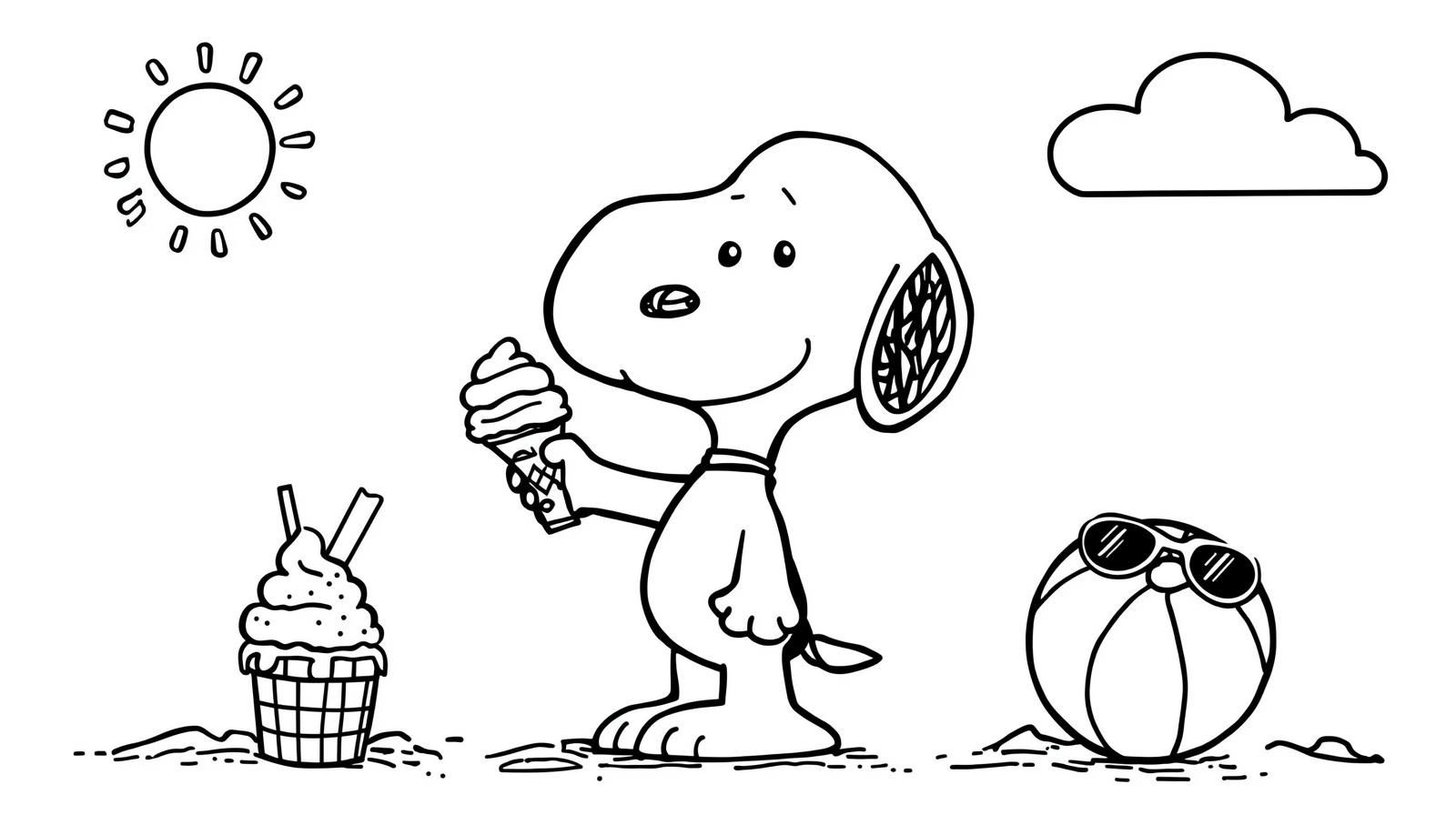 Snoopy de verano para colorear - Sandri Gráfica | Hotmart