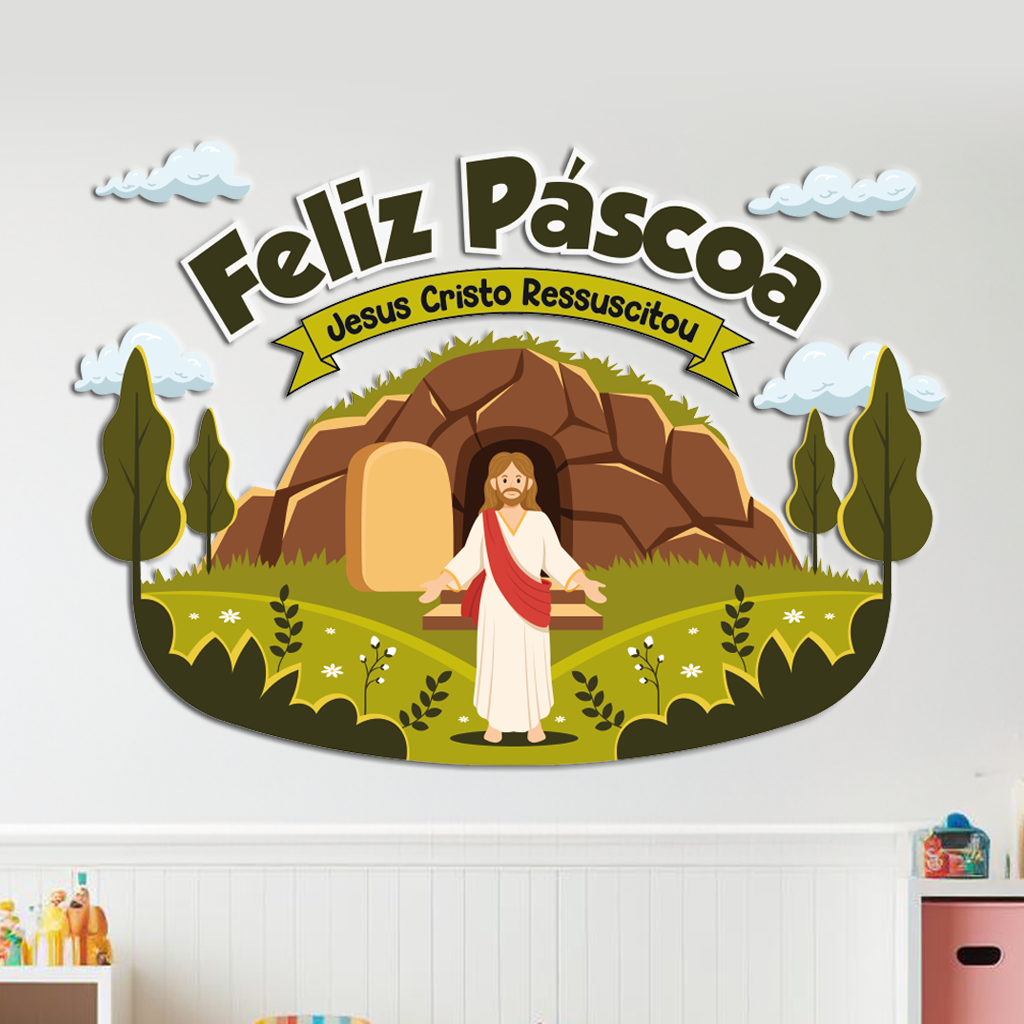 Painel de Páscoa 2024 - Jesus Cristo Ressuscitou - Tiago Cardozo