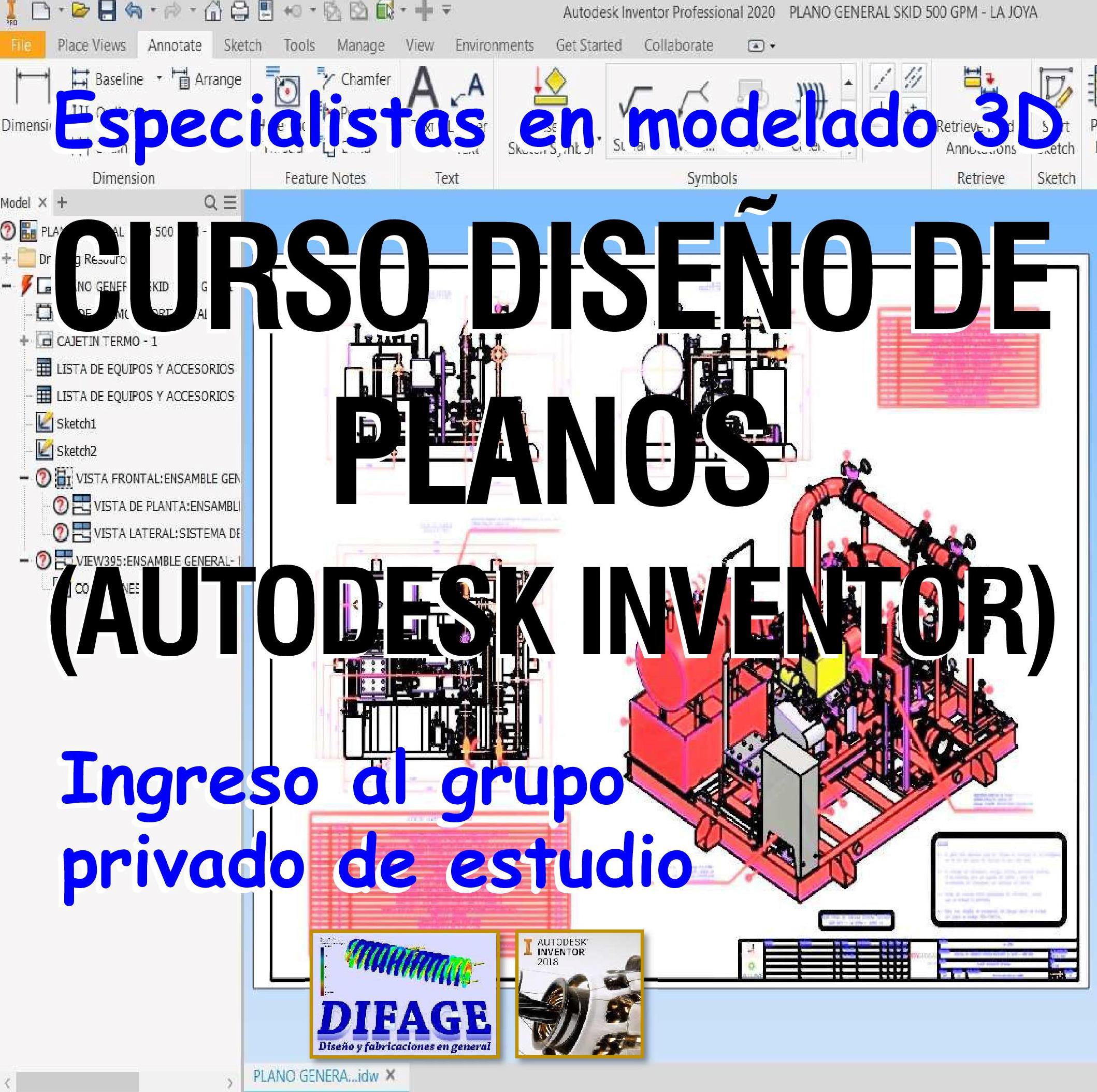 CURSO DE DISEÑO DE PLANOS (AUTODESK INVENTOR 2020)