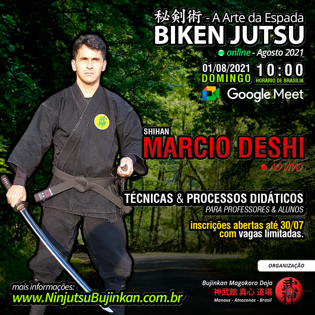 Aula de Espada Japonesa (Bikenjutsu) - Gravada em Agosto 2021 - MAR...