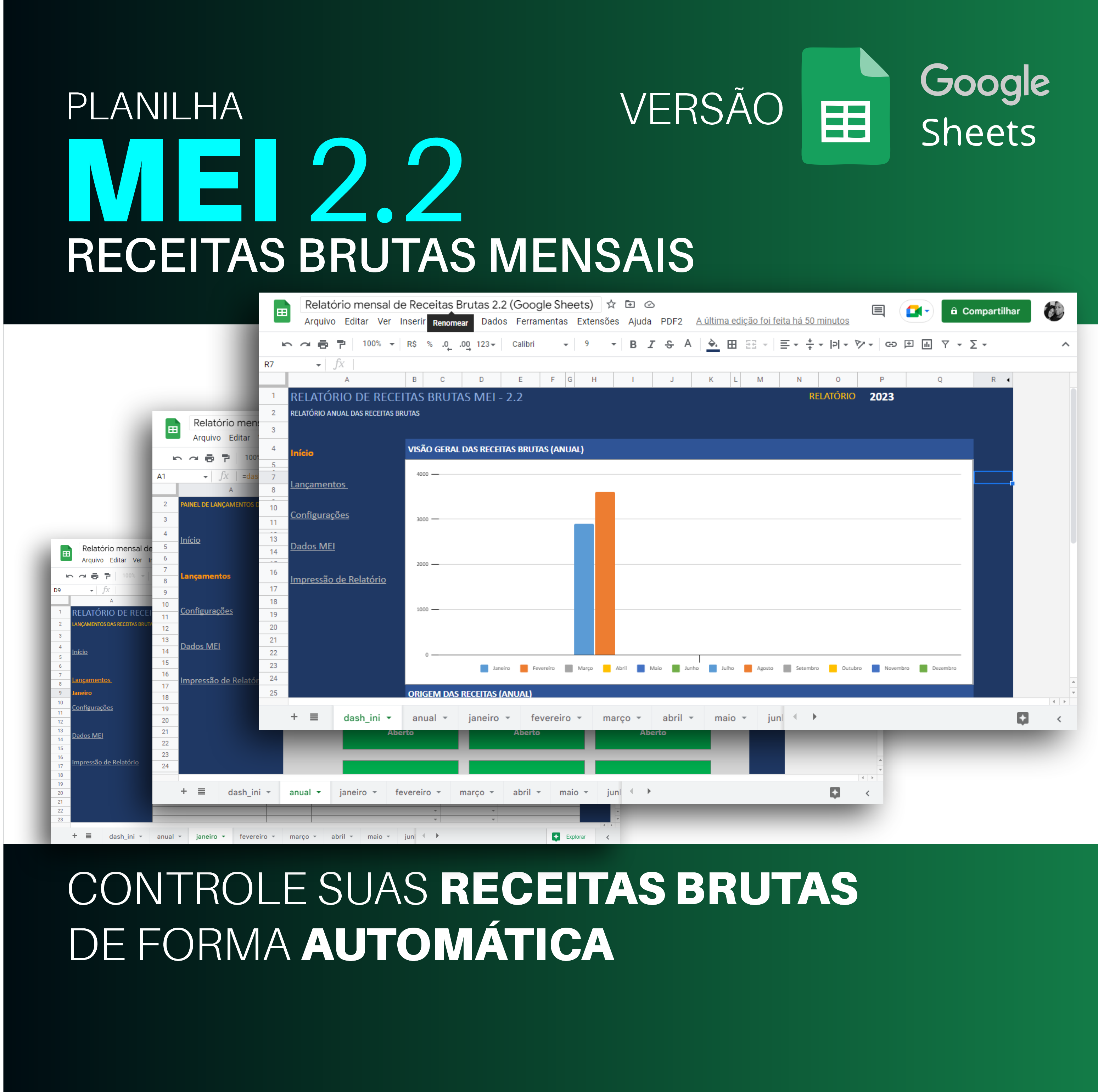 Relatório Mensal De Receitas Brutas 2.2 (google Sheets) - Thiago So...