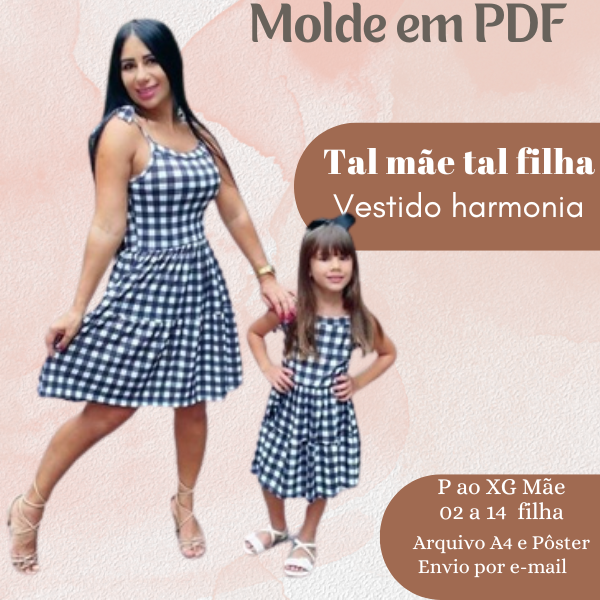 MOLDE EM PDF TAL MÃE TAL FILHA VESTIDO HARMONIA - Universo dos mol...