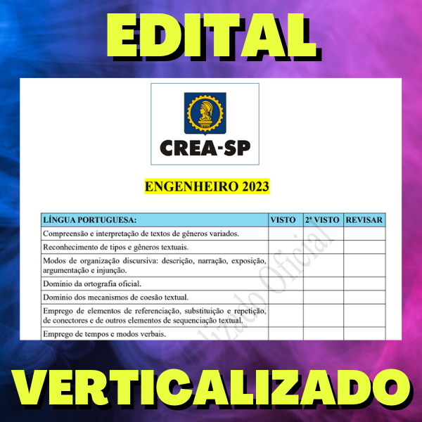 ENGENHEIRO - CREA SP 2023 - Edital Verticalizado - Edital Vertical...