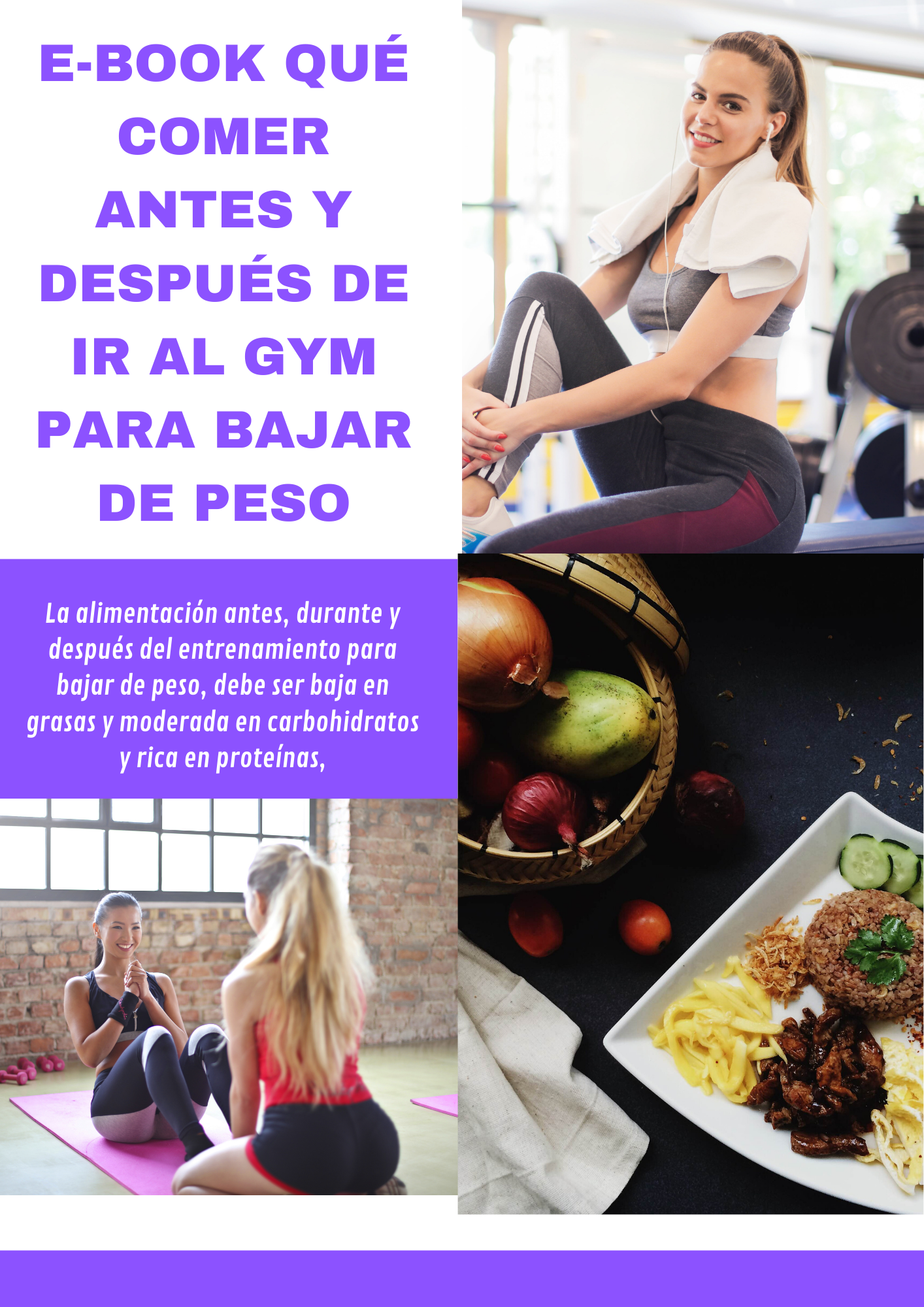 E-book Qué comer antes y después de ir al Gym para bajar de peso
