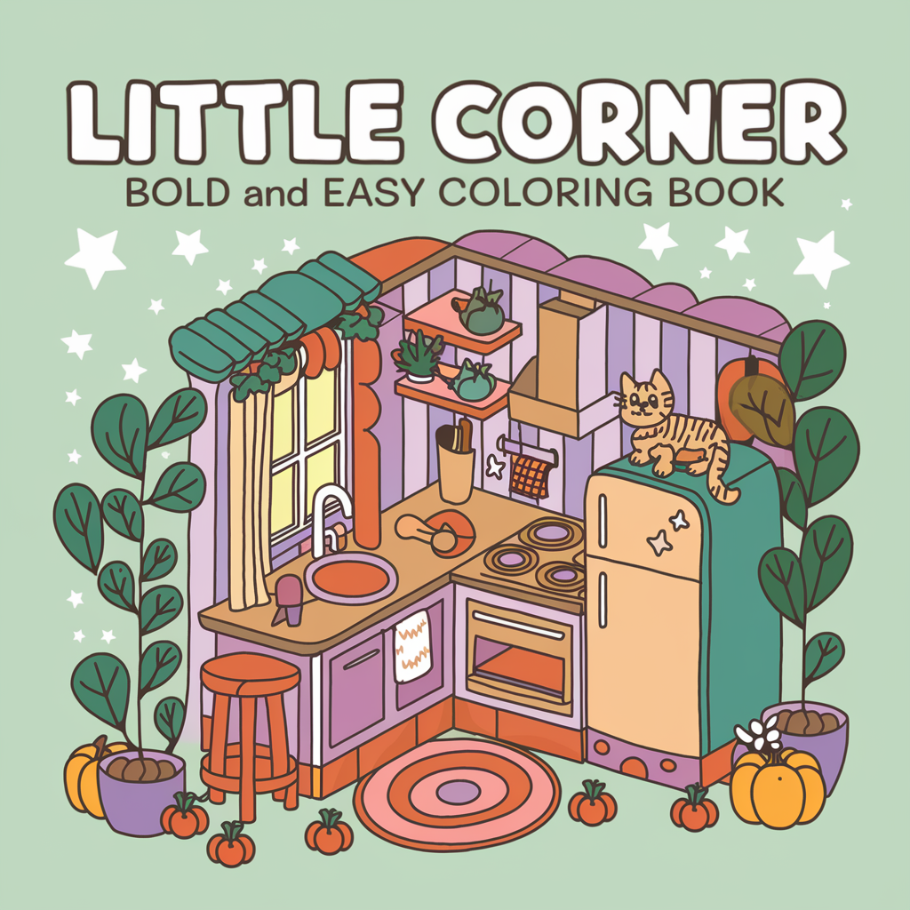 Bold Easy Little Corner Coloring 47 Pages - AI.unike | Hotmart