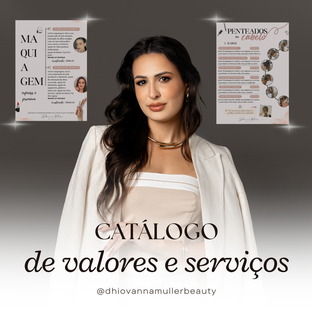 CAT LOGO DE SERVI OS E VALORES Portf lio Por Dhiovanna M ller Beauty