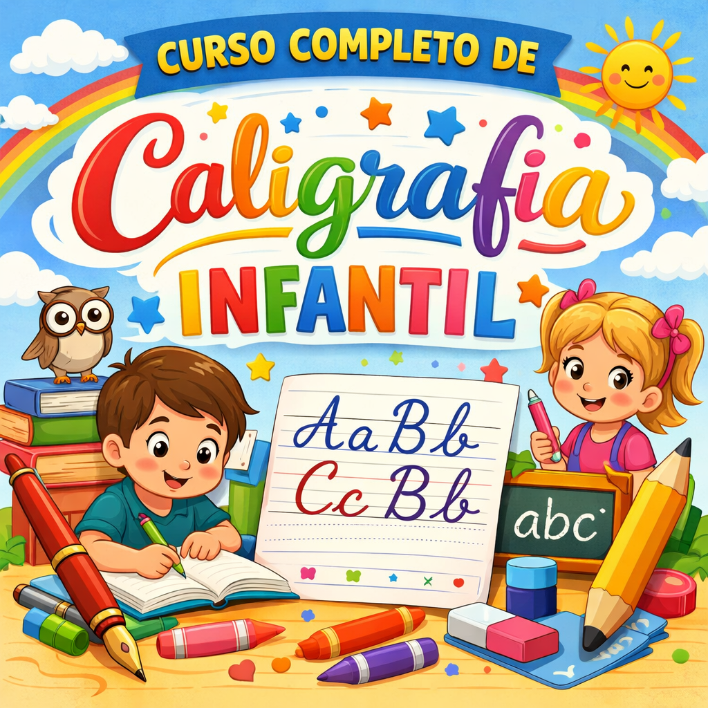 CURSO COMPLETO DE CALIGRAFIA INFANTIL - Alcides Henrique de Albuque...