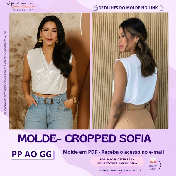 Molde Cropped Sofia - Bora costurar | Hotmart