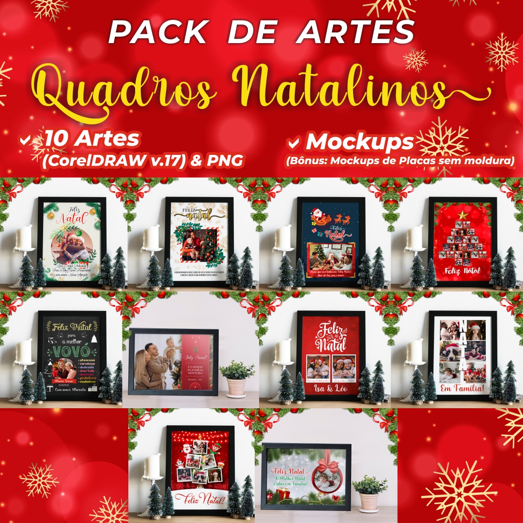 Pacote de Artes para Quadros - Natal - Leonardo Oliveira Souza | Ho...