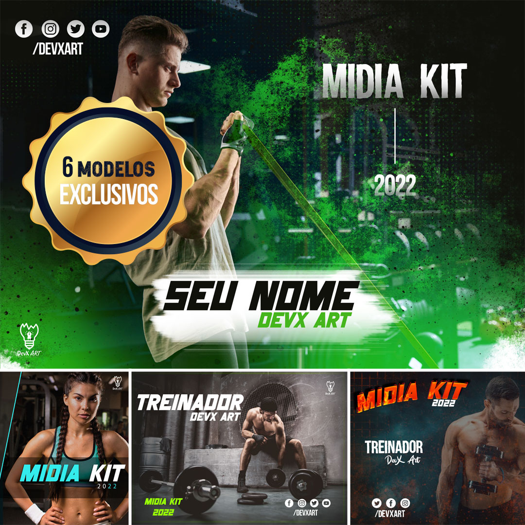 Mídia Kit Fitness - 6 Modelos