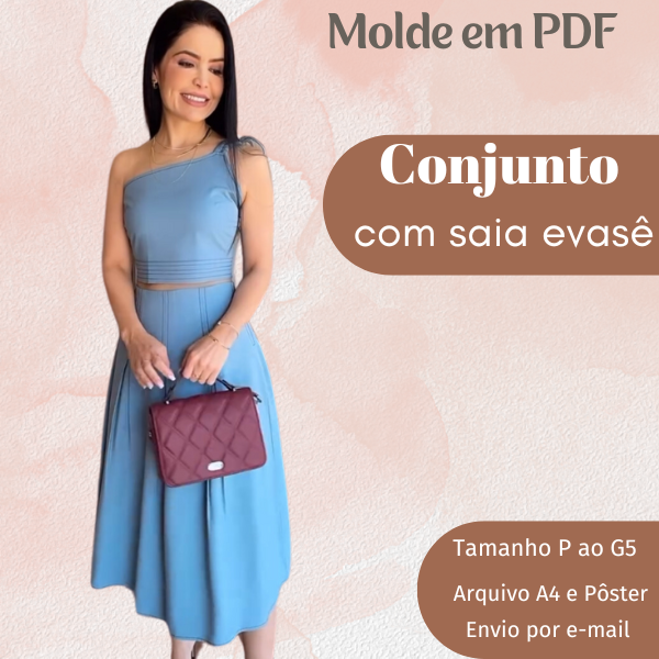 MOLDE EM PDF CONJUNTO COM SAIA EVASÊ - Universo dos moldes | Hotmart