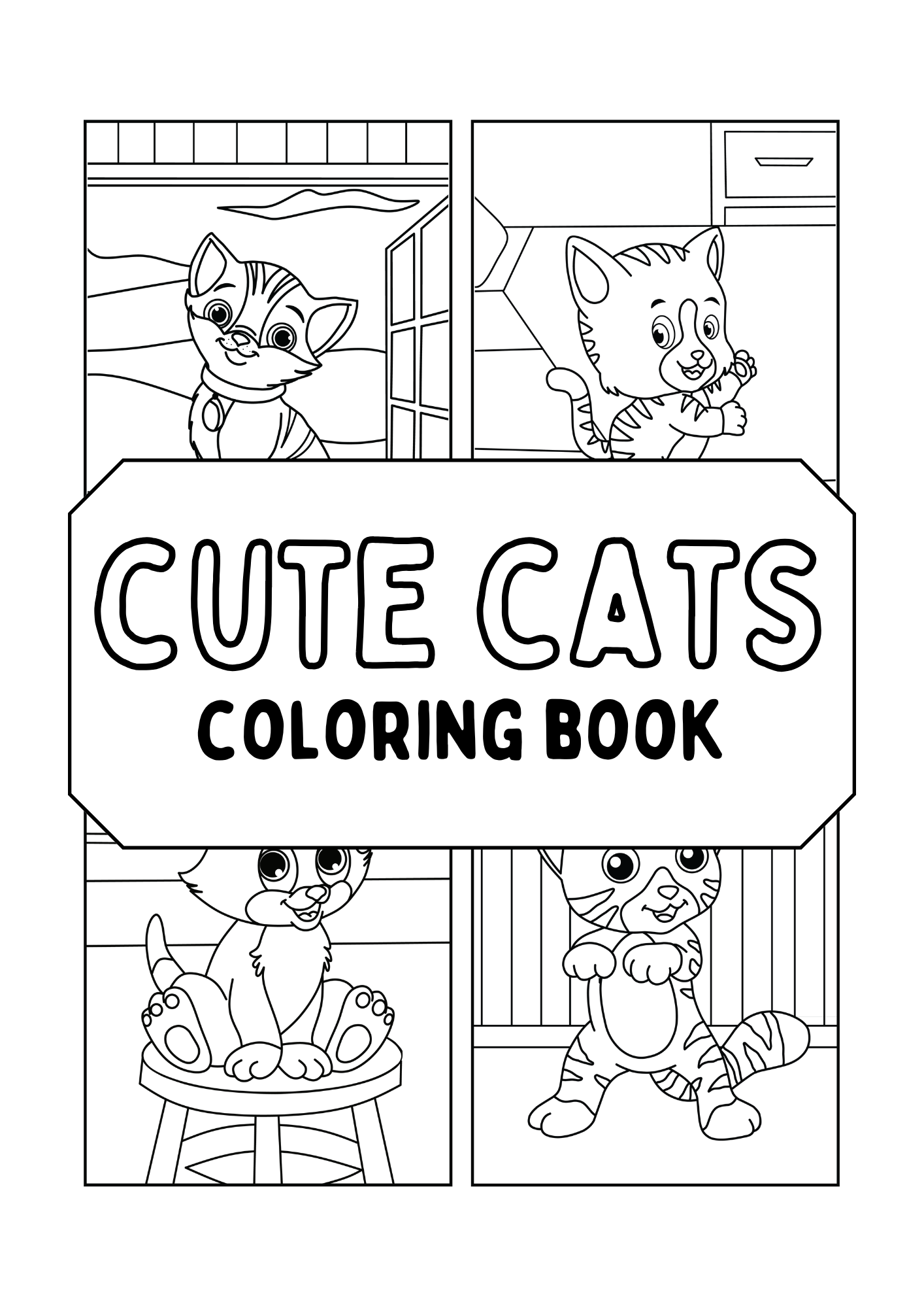 Cute Cats Coloring Book | Hotmart