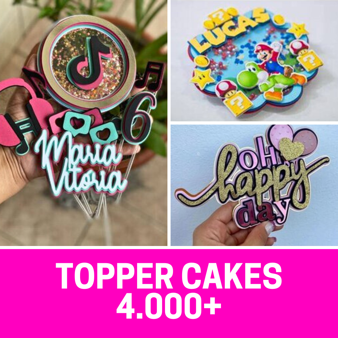 Kit Completo de 4,000 Toppers Cake Editables - ilana karolina costa...