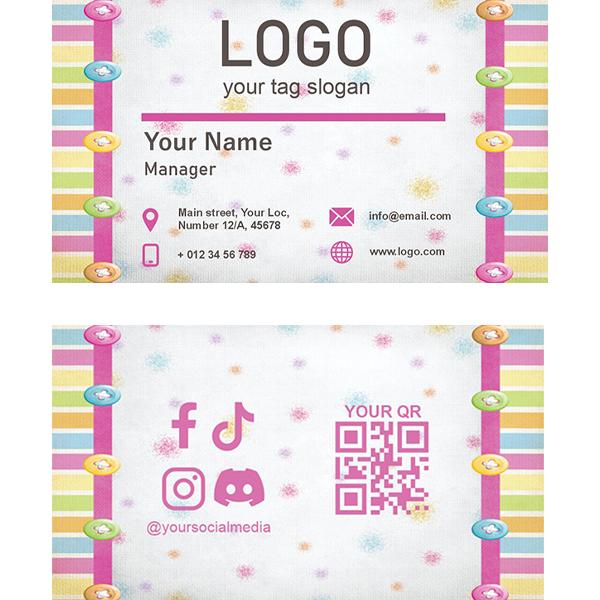 Tarjeta de Presentacion digital editable en PDF, tema merceria, cos...