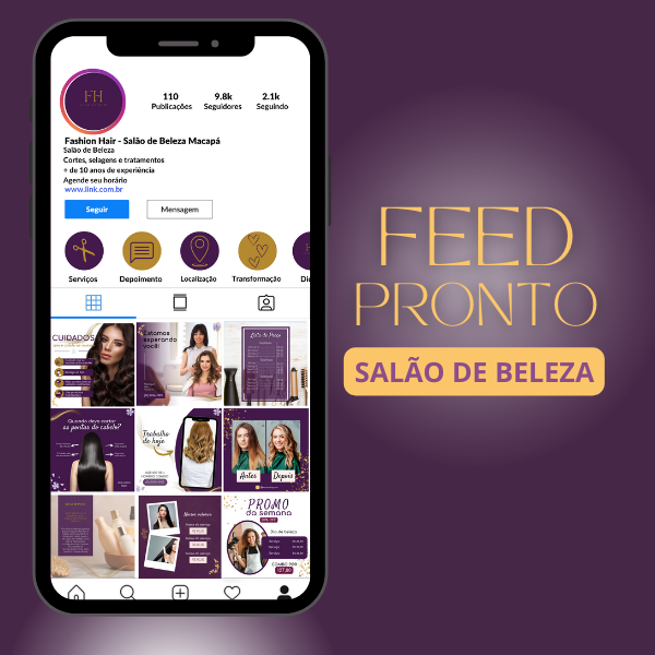Feed Pronto Salão de Beleza - Rebeca Oliveira | Hotmart