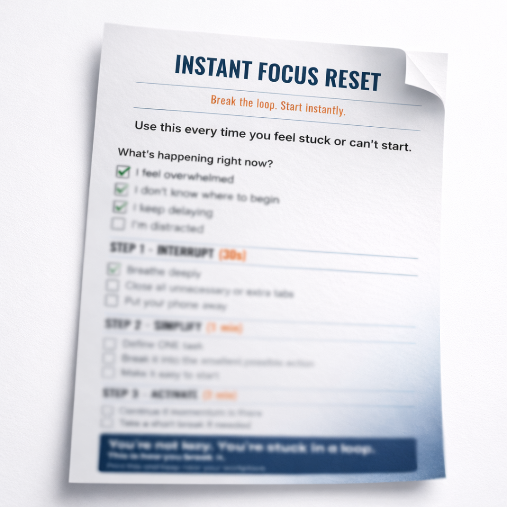 Instant Focus Reset Checklist - German Antonio Jose Enrique Diaz Cu...